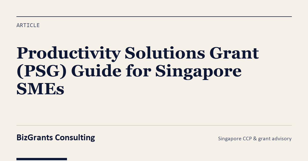 Productivity Solutions Grant Guide for SMEs | BizGrants